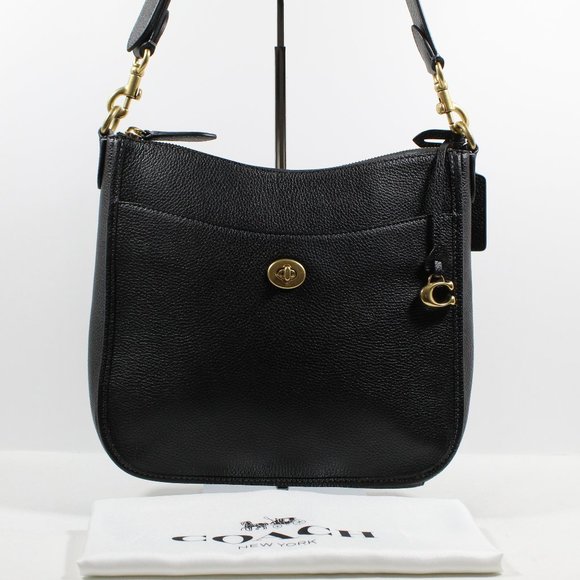 Coach | Bags | Coach Polished Pebble Leather Chaise Crossbody Black ...